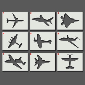 Airplane Stencils Part 1 Reusable Stencils for Wall Art, Home Décor ...