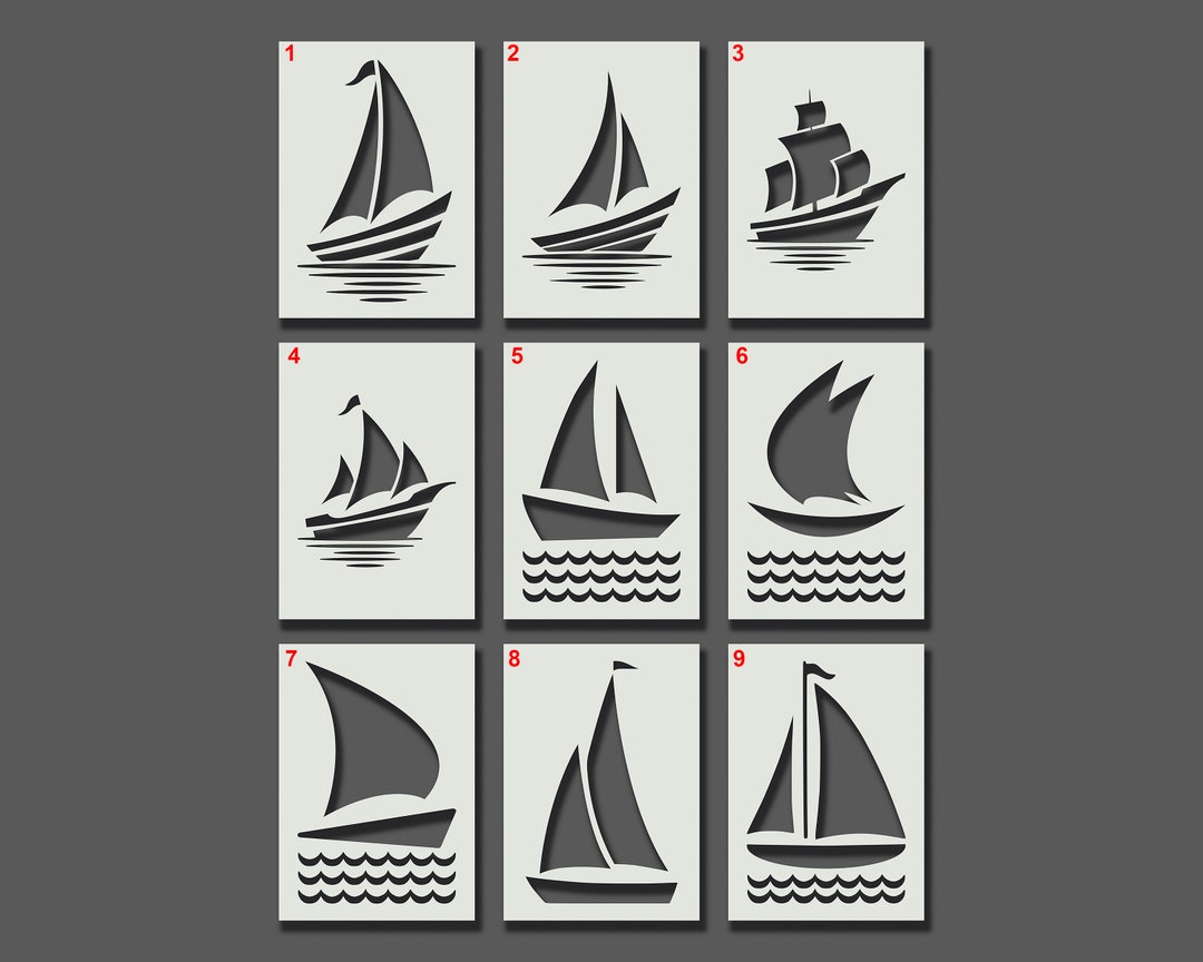 Sail Boat Stencils Reusable Stencils for Wall Art, Home Décor, Painting ...