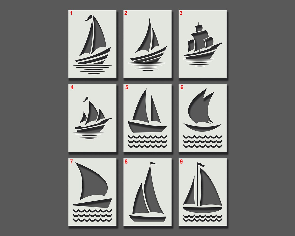 Sail Boat Stencils Reusable Stencils for Wall Art Home | Etsy