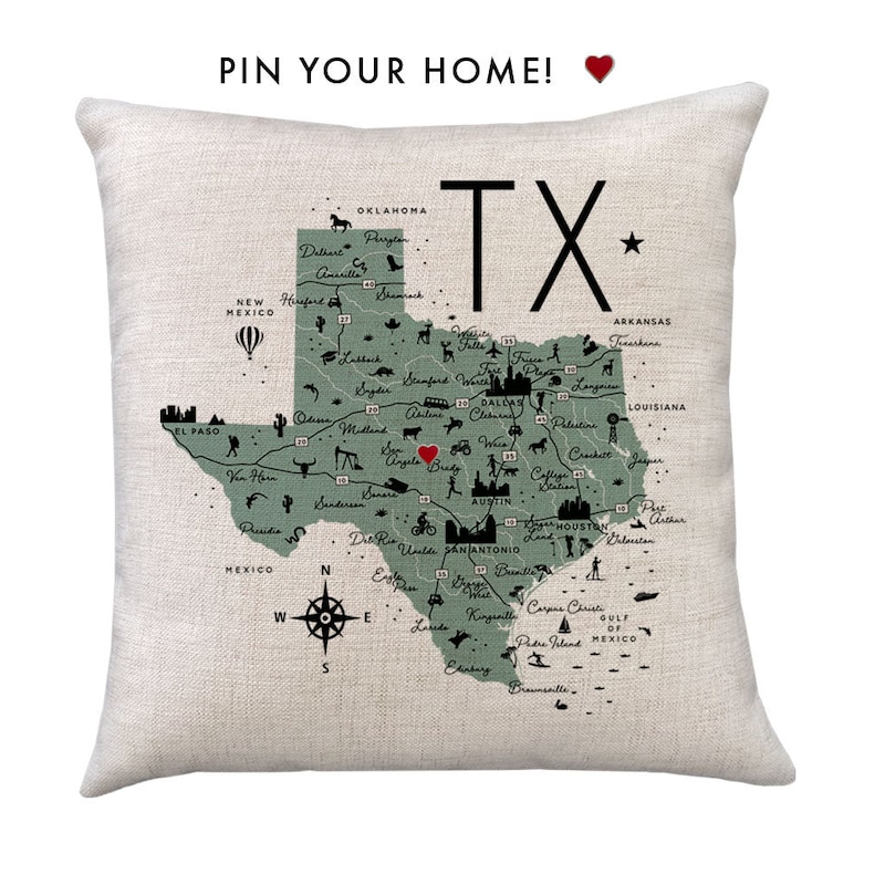 Texas Pillow - Etsy