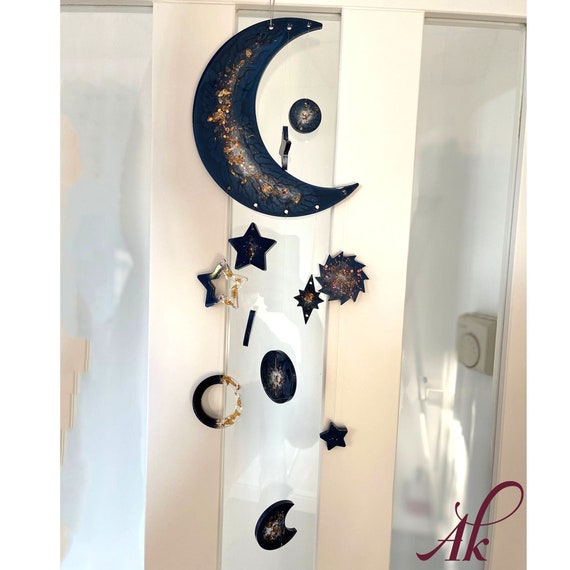 Panels & Wall Hangings Art & Collectibles Wall Decor Resin Moon Hanging ...