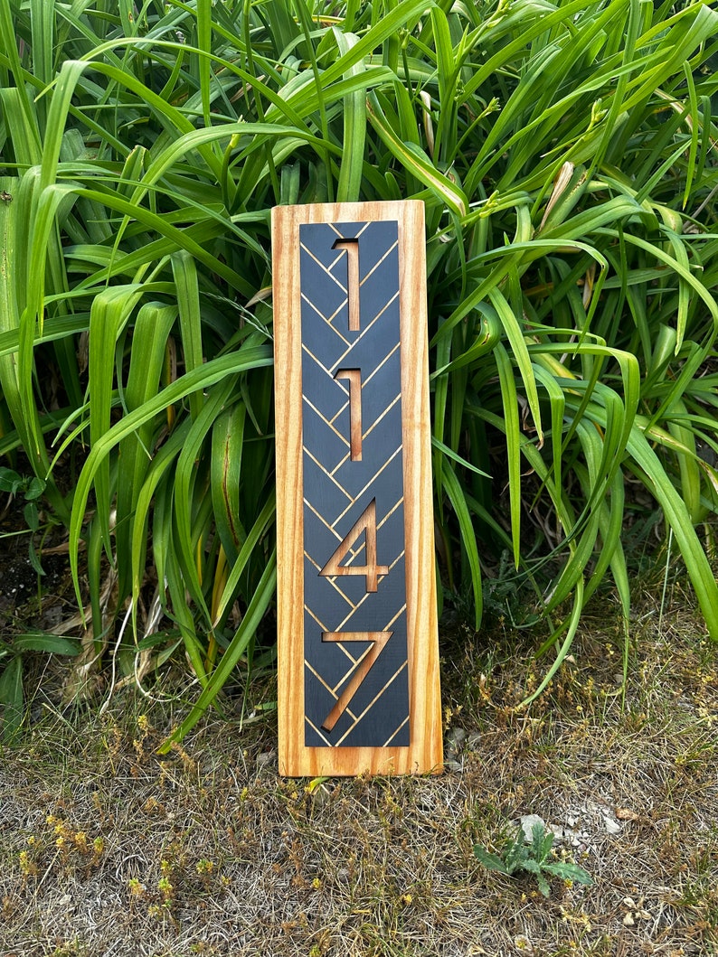 Modern Wooden Address | House Sign | House Number Sign | Handmade Wood ...