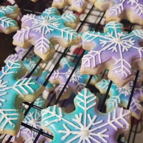 Mini Blue Snowflake Cookies 2 1/2 Dozen Mini Cookies - Etsy