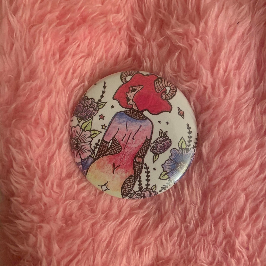 Zodiac Pins, Astrology Buttons, Pins, Buttons, Aries Pin, Aries Button ...