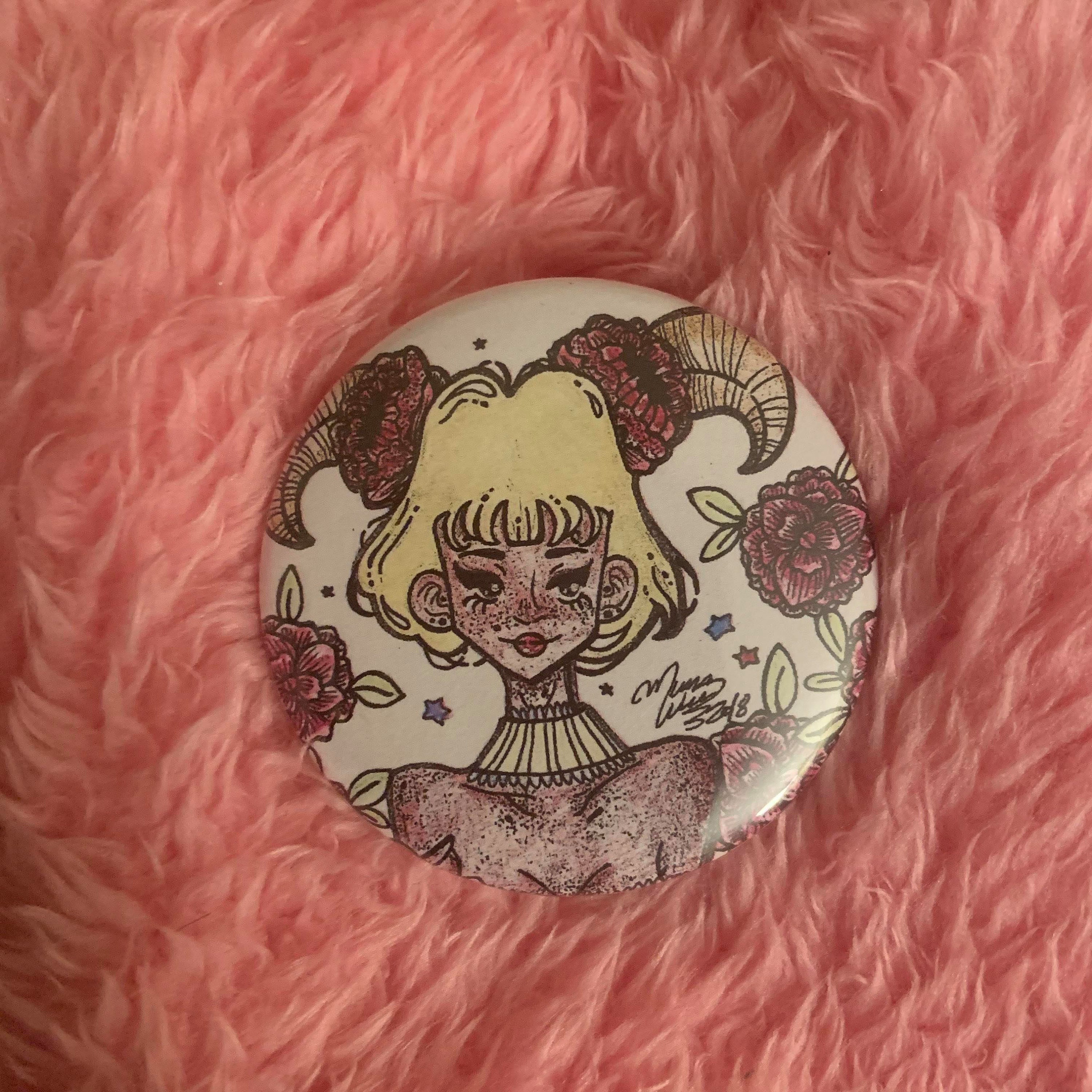 Zodiac Pins Astrology Buttons Pins Buttons Aries Pin | Etsy
