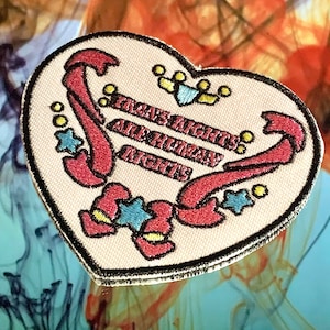 Trans Rights Are Human Rights Embroidered Iron-on Patch, Iron-on Patch ...