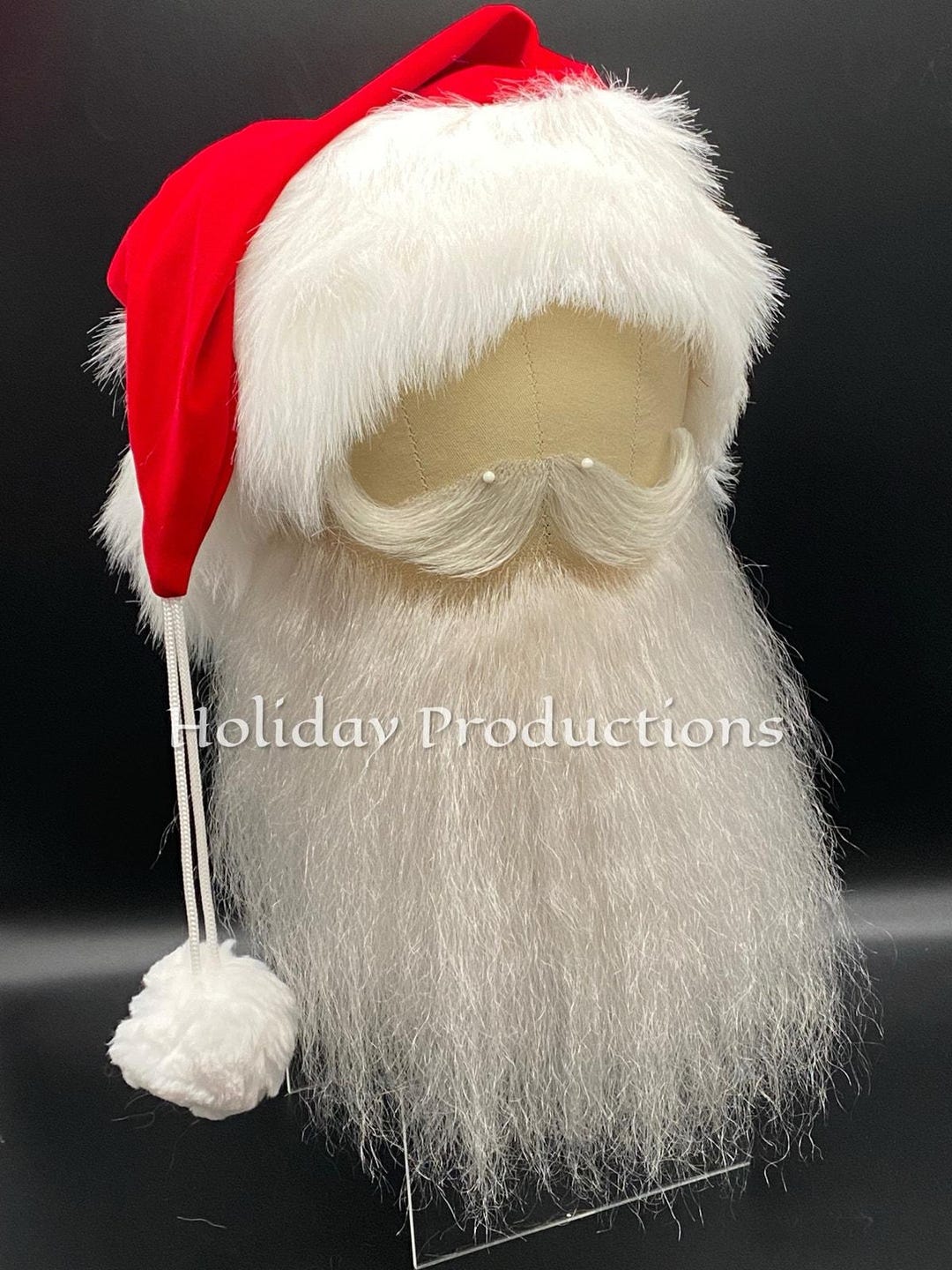 Deluxe Professional Santa Ventilated Synthetic Beard & Mustache Set ...