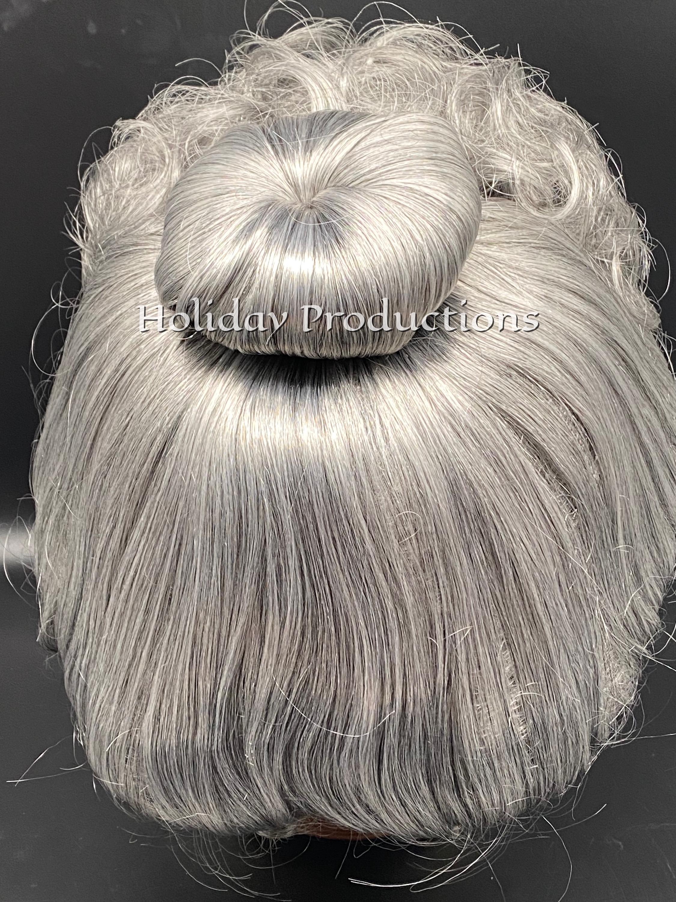 Deluxe Professional Gray Mrs Santa Claus Wig Colonial Costume Theater ...