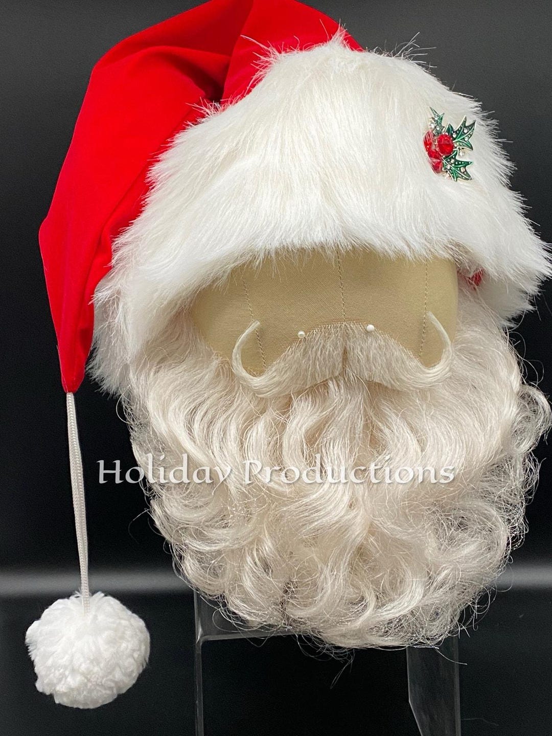 Deluxe Professional Santa Claus Ventilated Synthetic Beard & Mustache ...