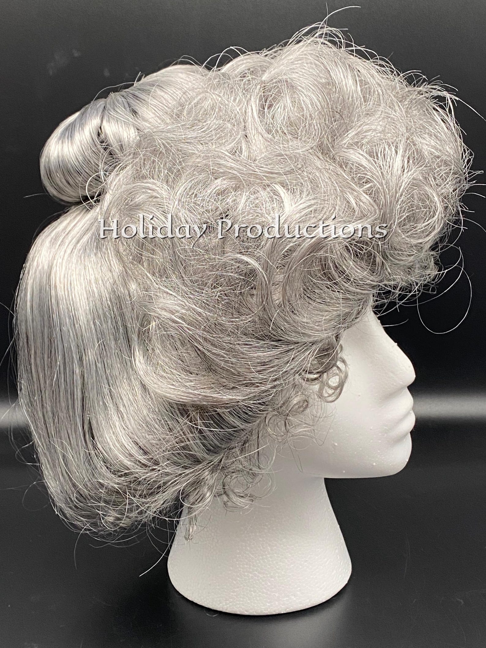 Deluxe Professional Gray Mrs Santa Claus Wig Colonial Costume Theater ...