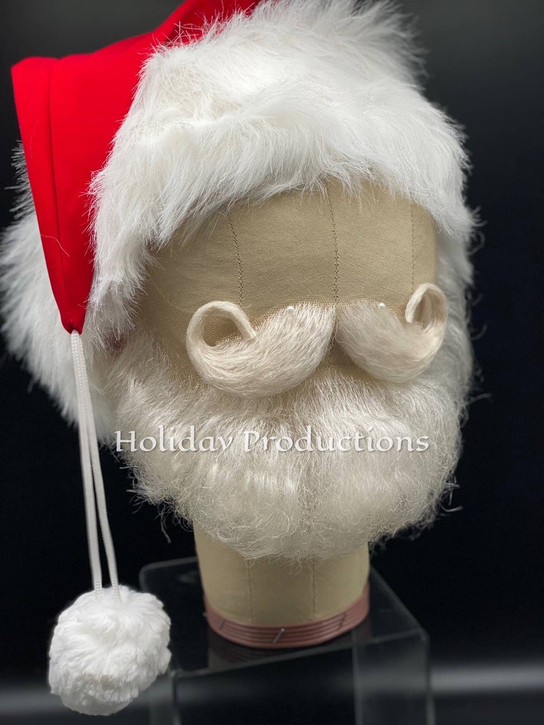 Deluxe 100% Human Hair Hand Tied Santa Claus Beard & Mustache Set ...