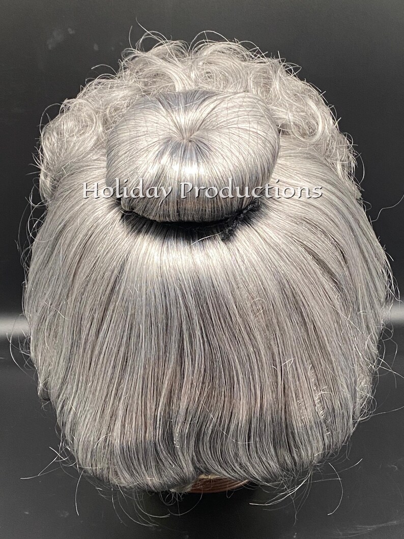 Deluxe Professional Gray Mrs Santa Claus Wig Colonial Costume Theater ...
