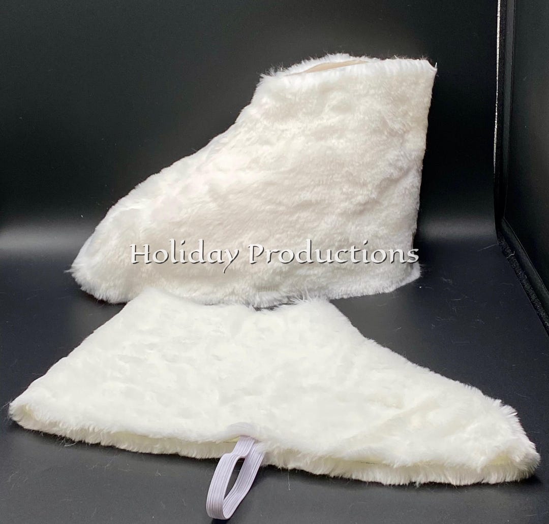 Easter Bunny Rabbit White Fur Mascot Costume Feet Shoe Covers Easter ...