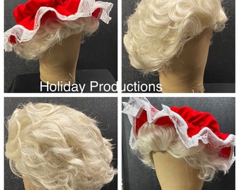 Deluxe Professional Mrs Santa Claus Wig Costume Theater Colonial ...