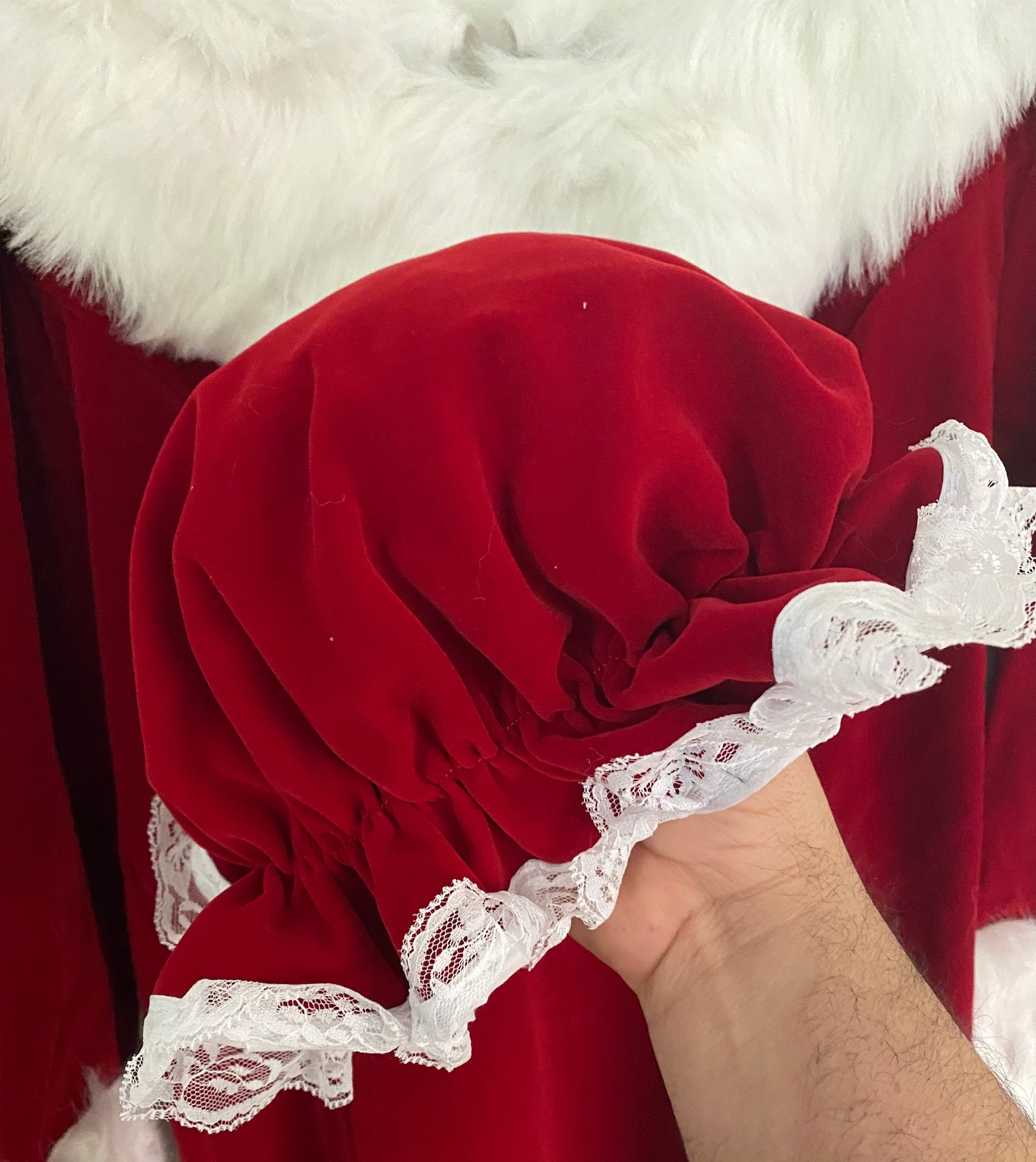 Deluxe Velvet Mrs Santa Claus Costume W/hat & Apron Xlarge Theatrical ...