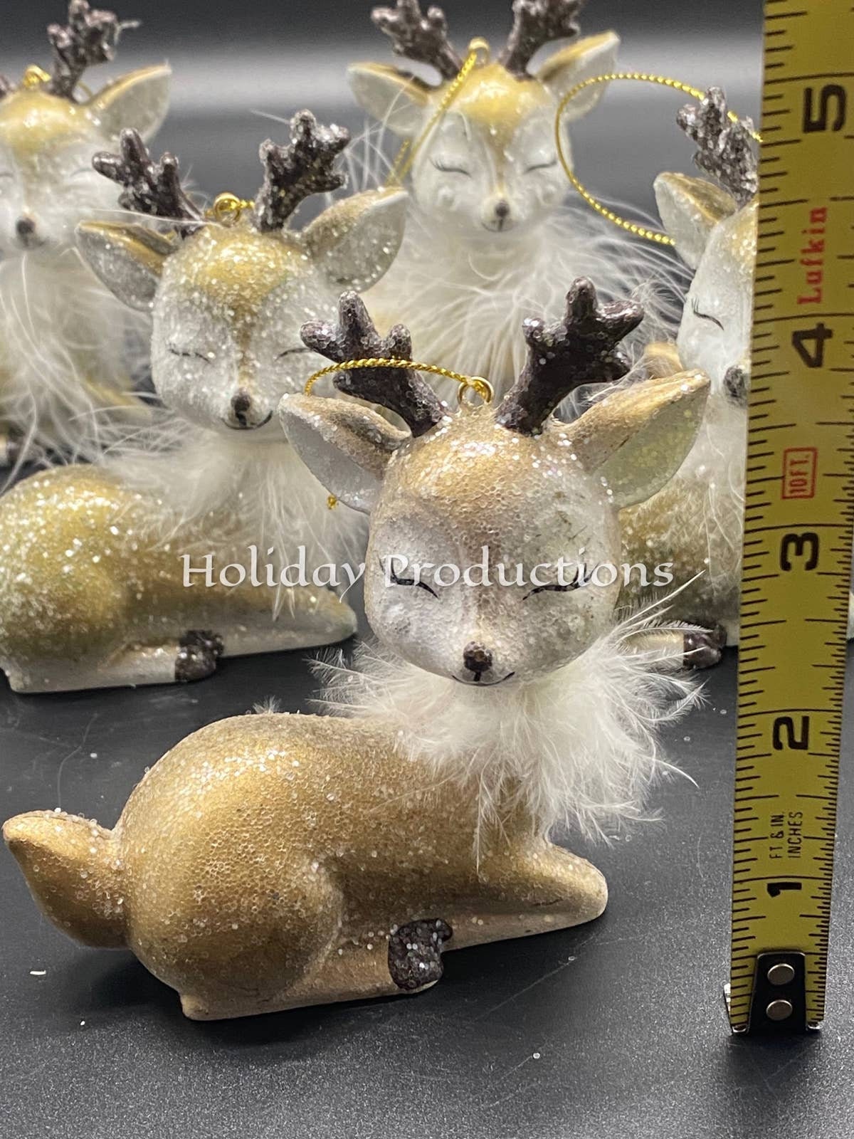 Set of 6 Retro Style Reindeer Christmas Tree Ornaments NEW - Etsy