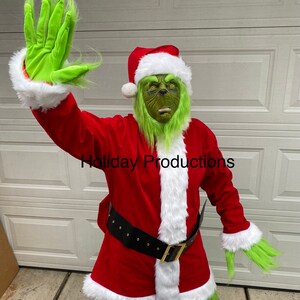 Deluxe Adult Large Christmas Grouch Mascot Costume New Christmas Parade ...