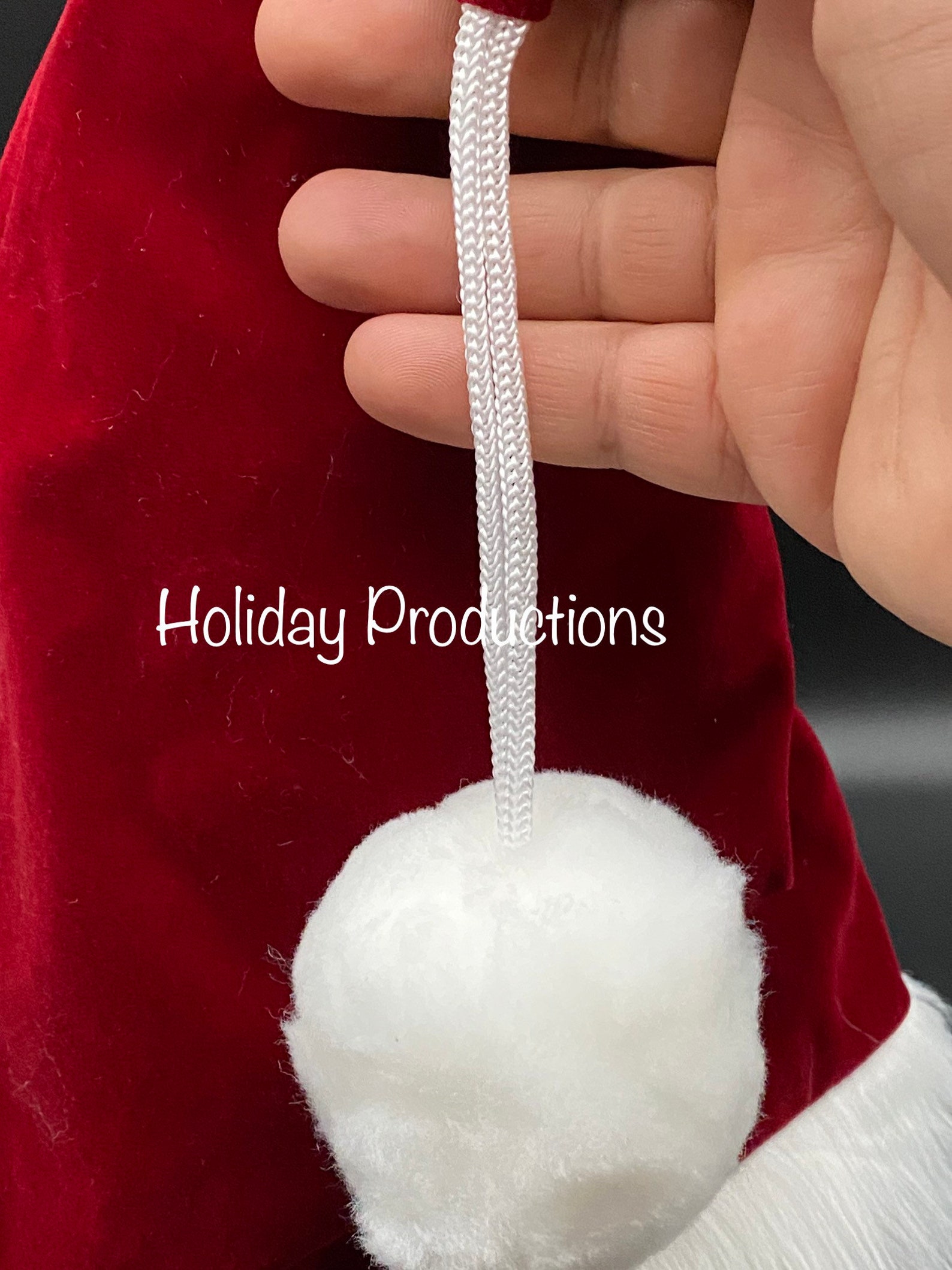 XL Santa Hat Burgundy Polyester Rich Velvet W/ Long White Faux Fur Cuff ...