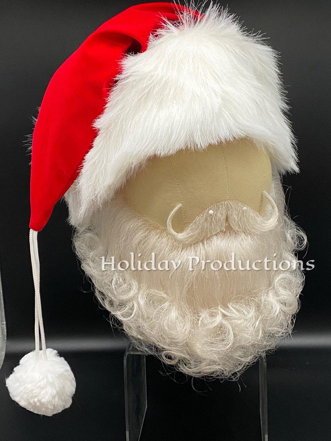 Deluxe Professional Santa Claus Ventilated Synthetic Beard & Mustache ...
