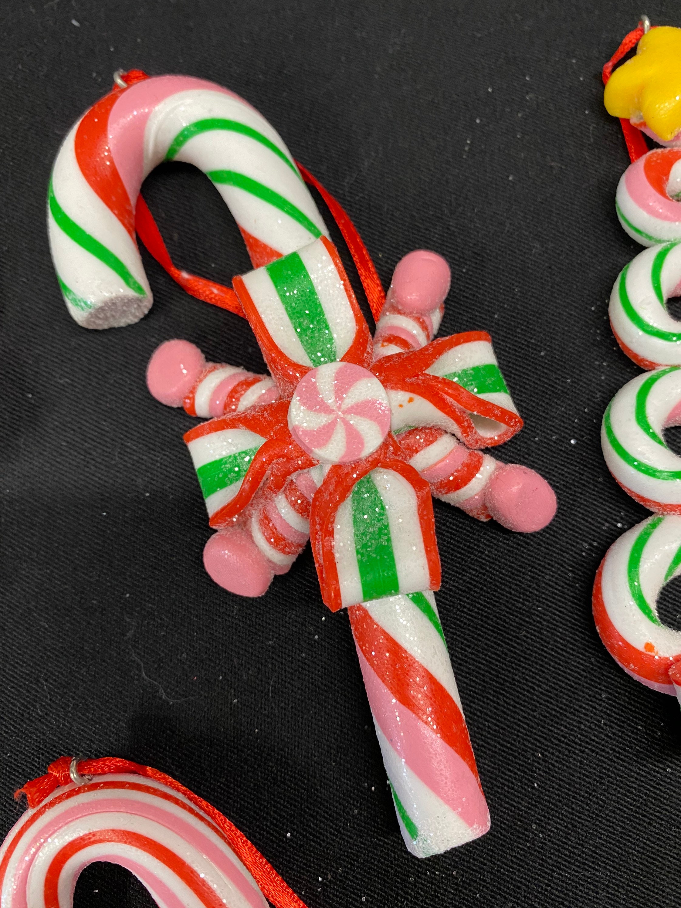 Set of 6 Candyland Candycane Christmas Tree Ornaments Sugar | Etsy