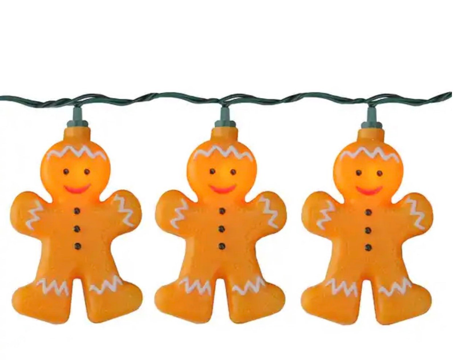 10pc Gingerbread Boy Man Light Set Gingerbread Kitchen Christmas ...