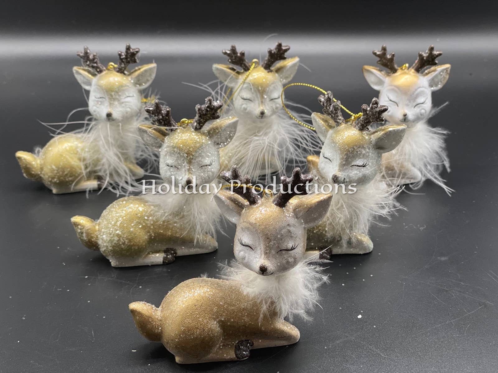 Set of 6 Retro Style Reindeer Christmas Tree Ornaments NEW - Etsy