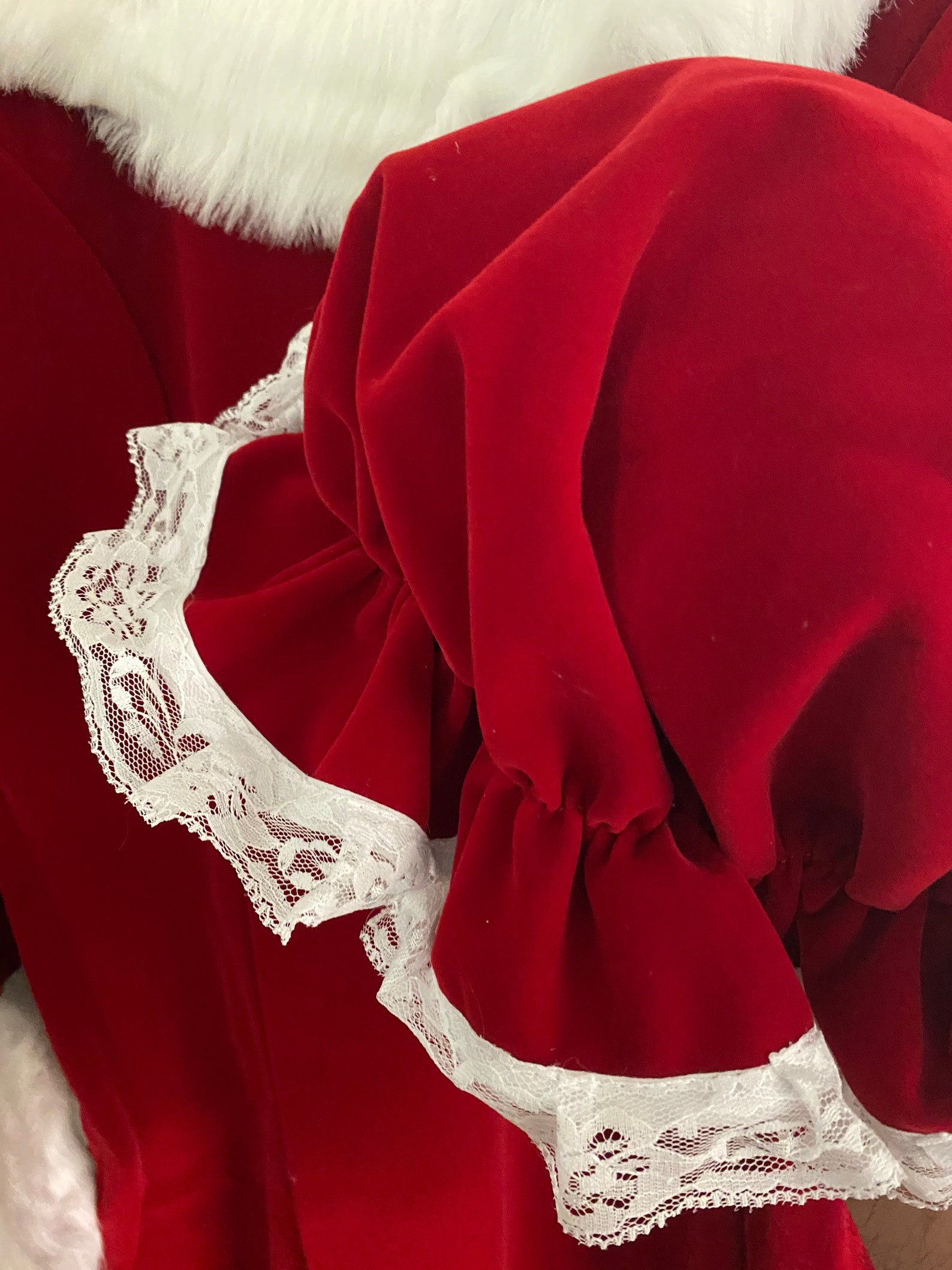 Deluxe Velvet Mrs Santa Claus Costume W/hat & Apron Xlarge Theatrical ...