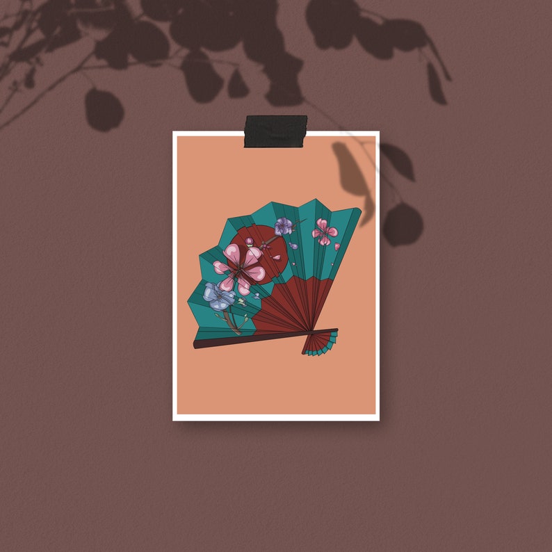 Japanese Fan Art Print - Etsy