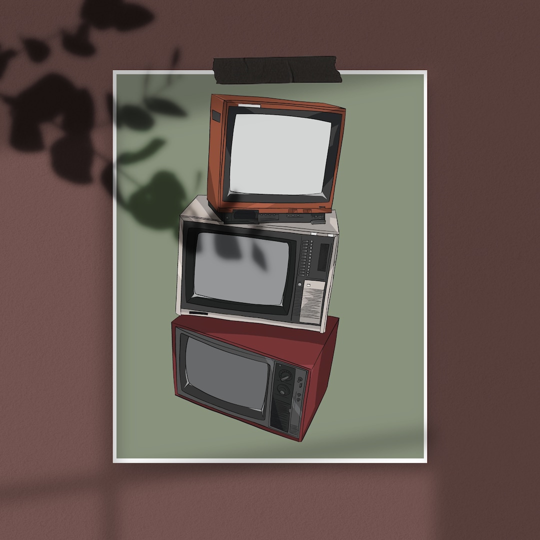 TV Stack Art Print - Etsy