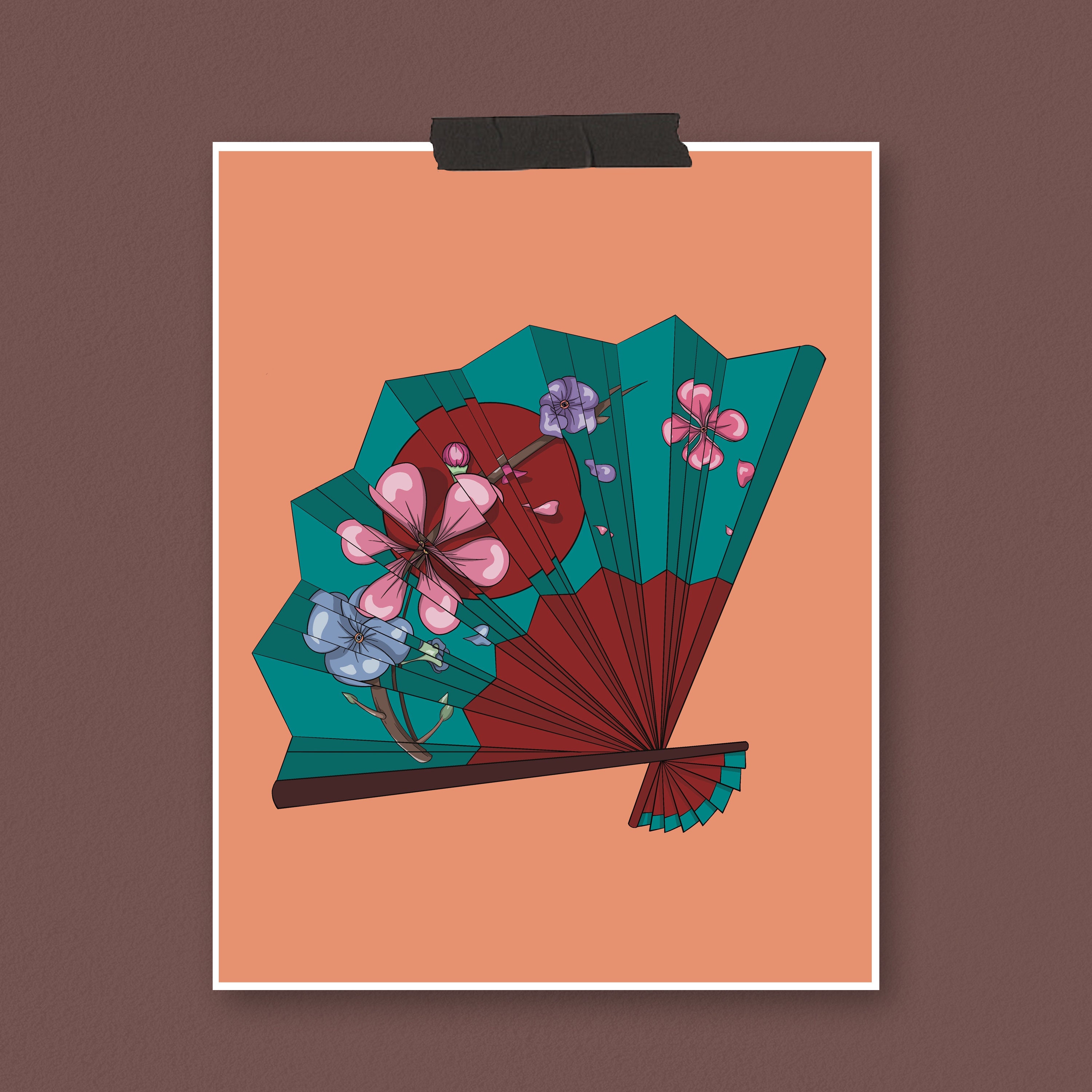 Japanese Fan Art Print - Etsy