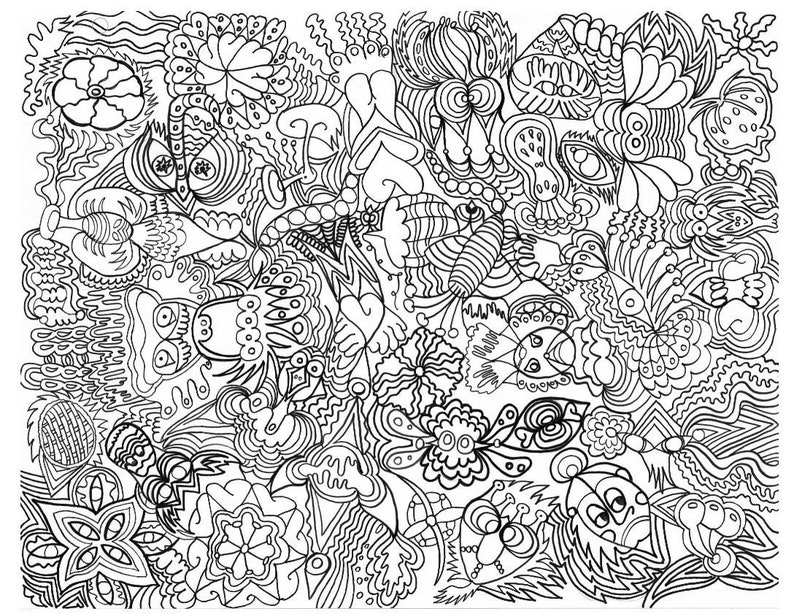 Abstract Coloring, Doodle Art, Instant Download - Etsy