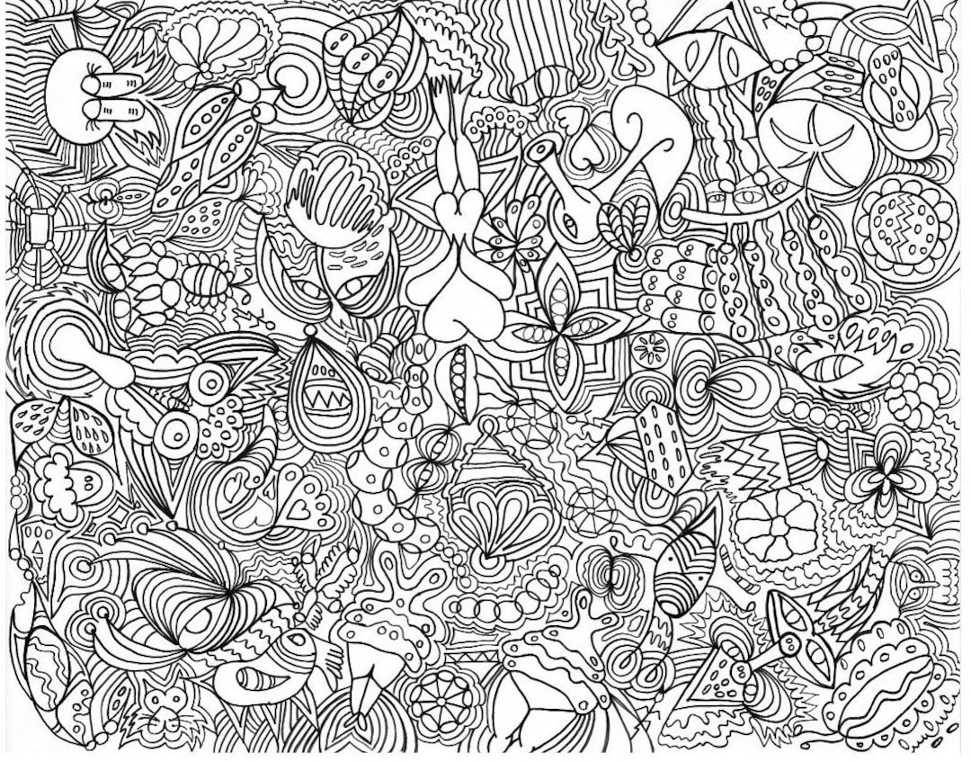 Abstract Coloring, Doodle Art, Instant Download - Etsy