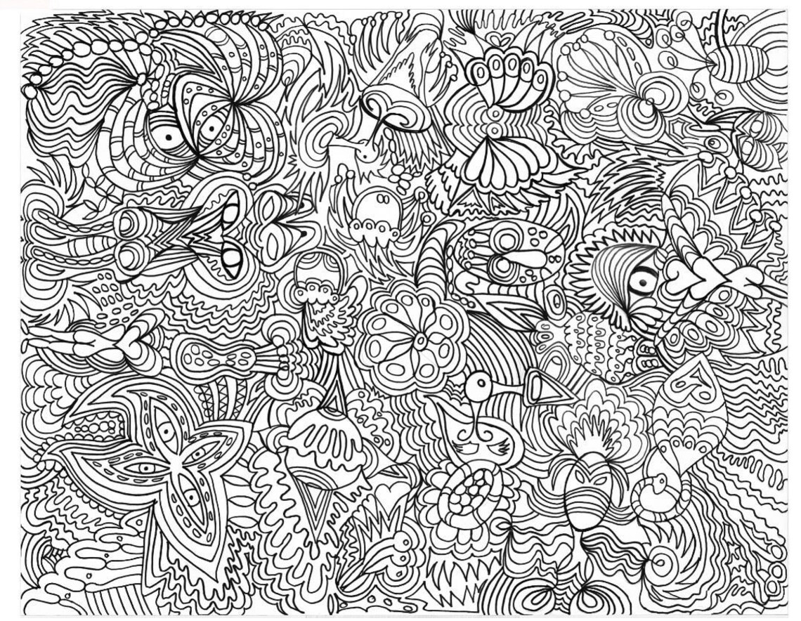 Abstract Coloring, Doodle Art, Instant Download - Etsy