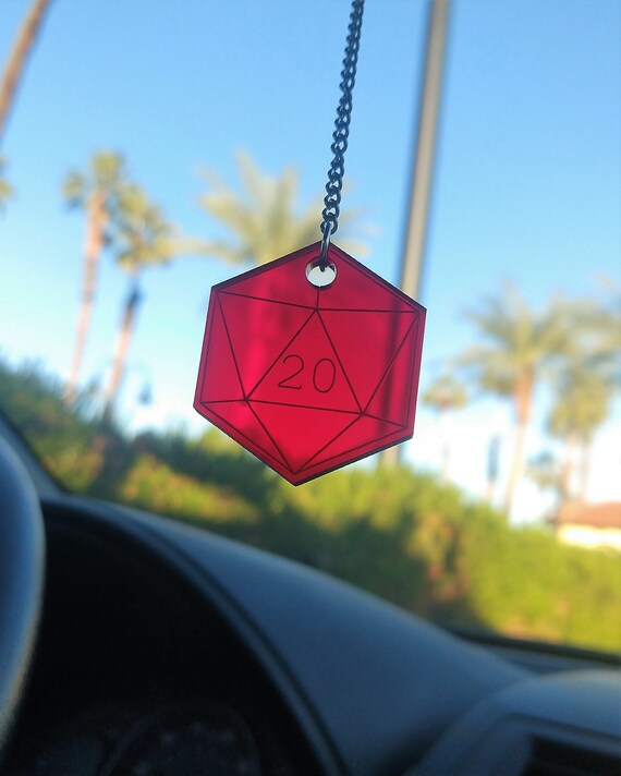 Ruby Embers Acrylic D20 Car Dice | Etsy