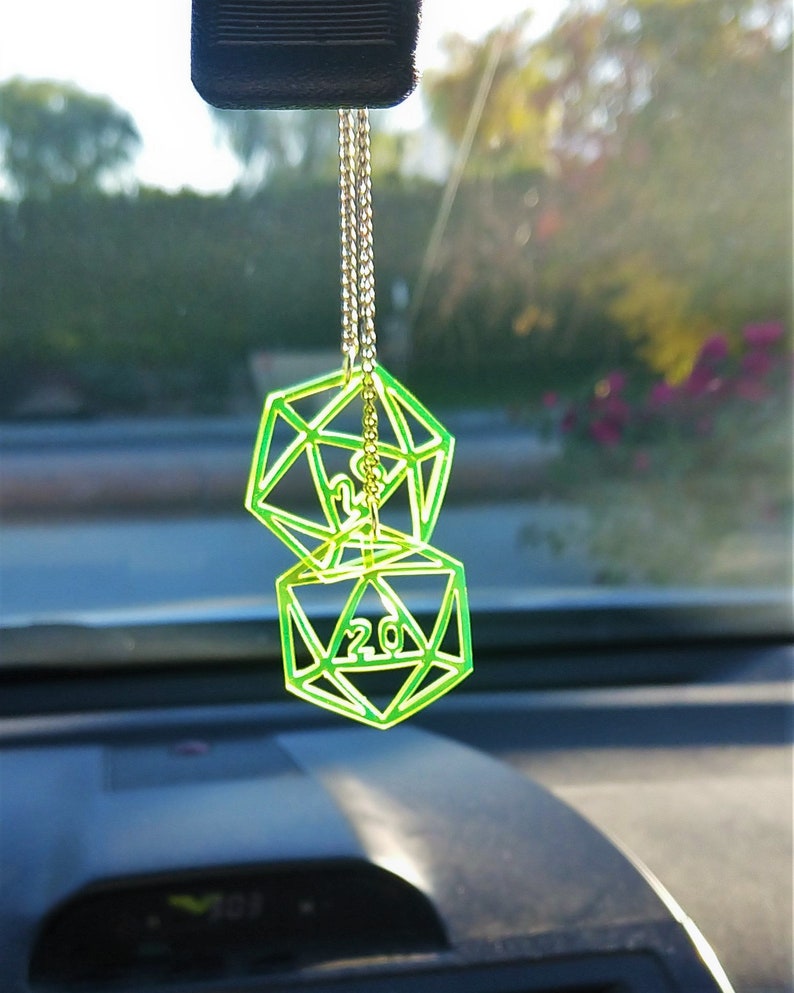Electric Slime Acrylic D20 Car Dice - Etsy