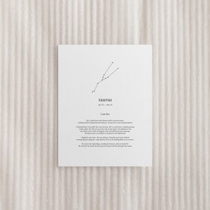 Taurus Digital Print INSTANT DOWNLOAD Zodiac Gift - Etsy