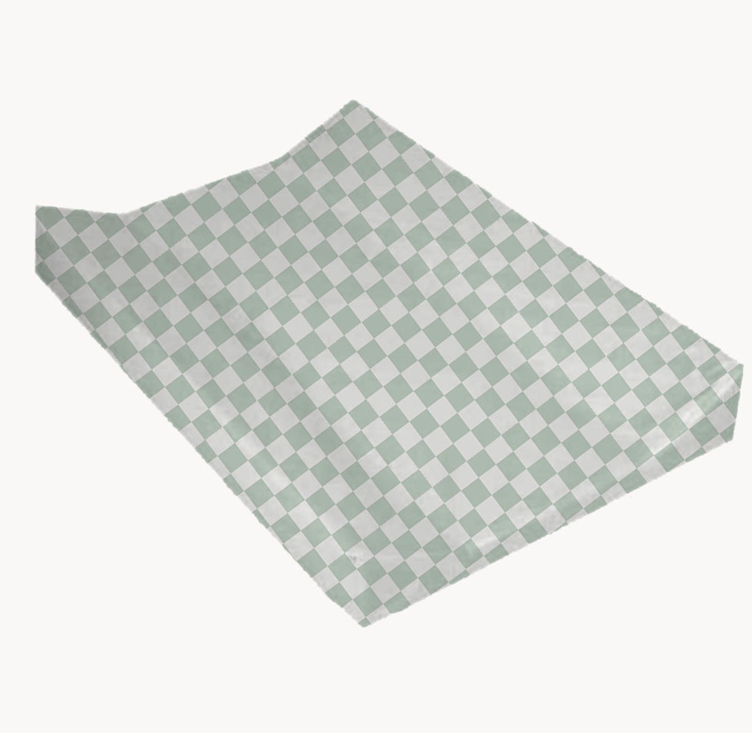 Sage Green Checkerboard Anti Roll Changing Mat/changing Mat/wedge ...