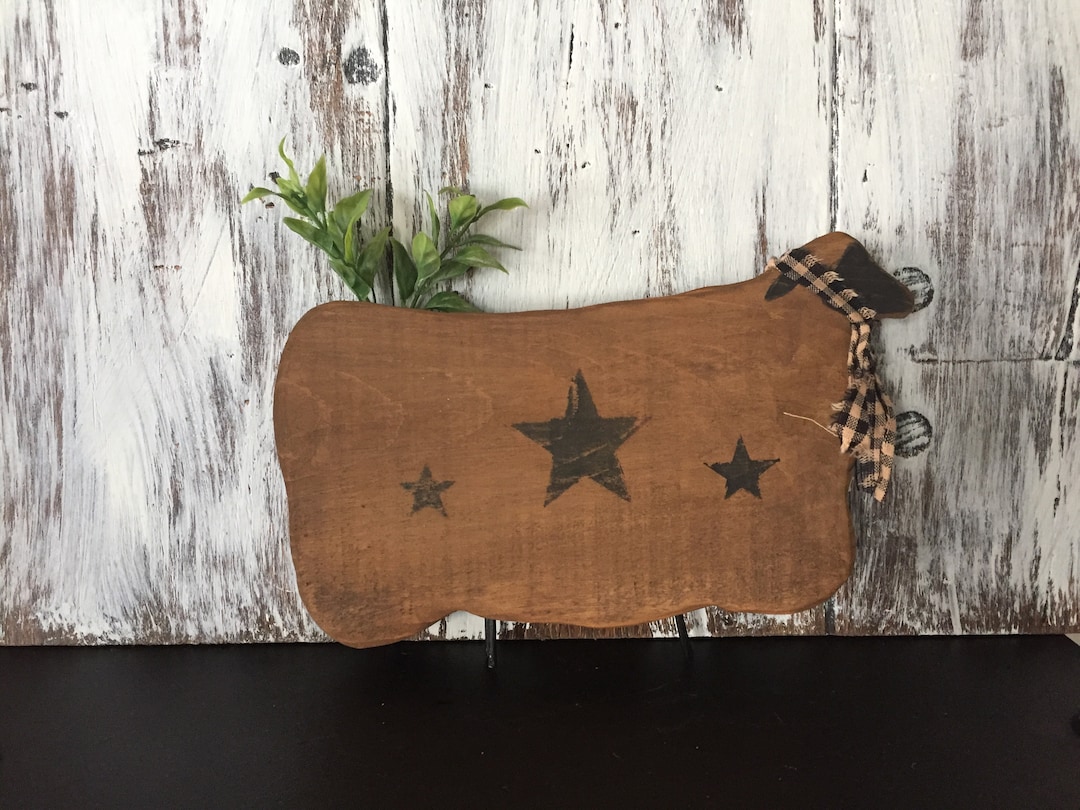 Primitive Sheep. Handmade Primitive Decor, Wall Hanging or Shelf Decor ...