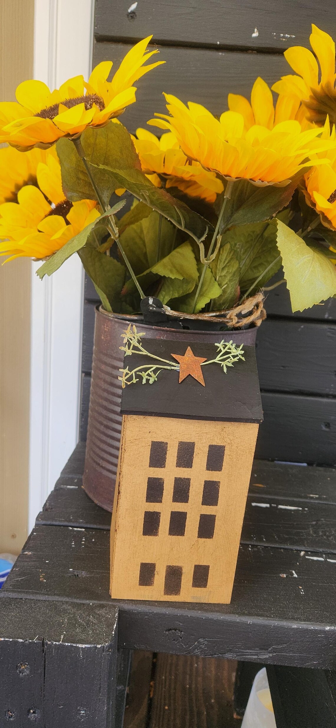 Primitive Saltbox House: Rustic Shelf Decor (8 Inches Tall - Etsy
