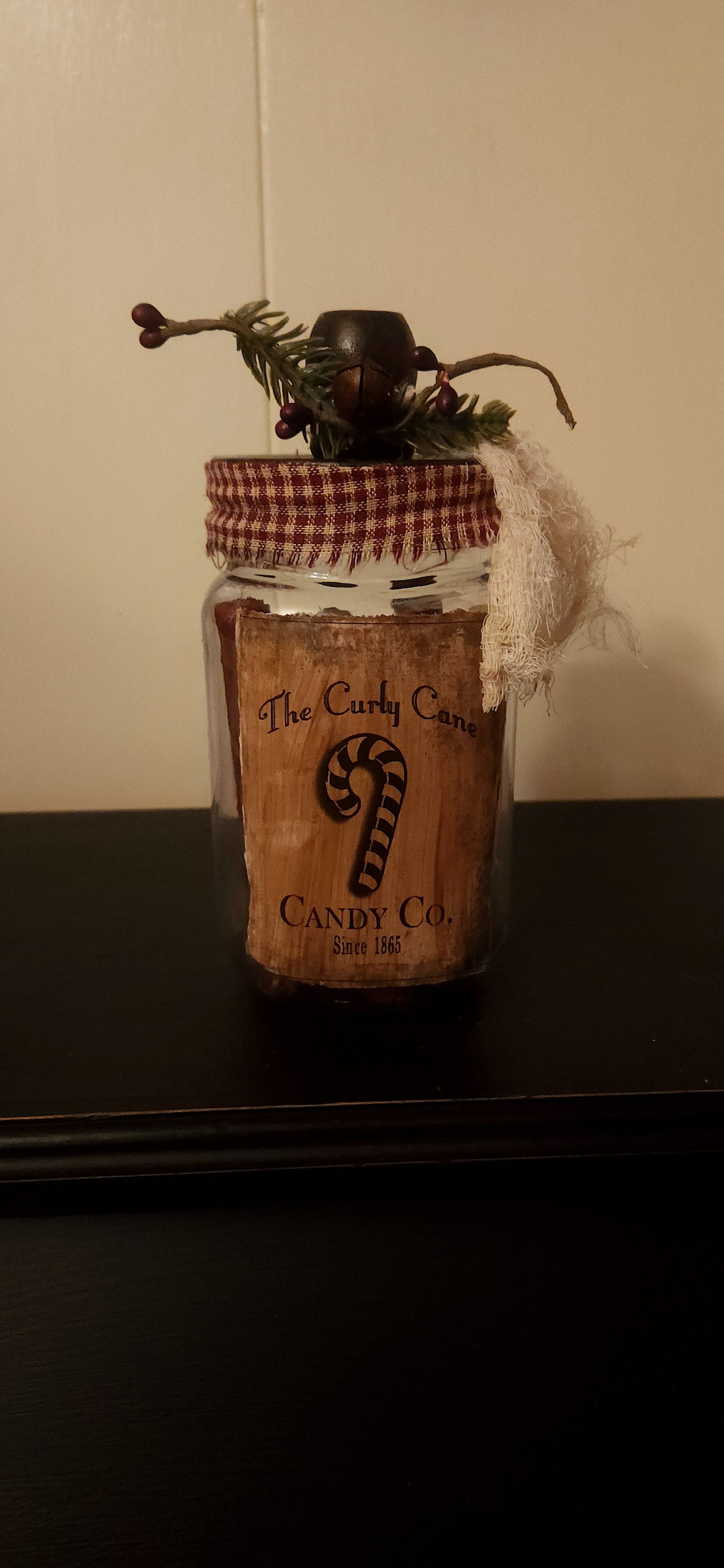 Primitive Jar Faux Peppermint Sticks/ Coffee Bar Christmas Decor - Etsy