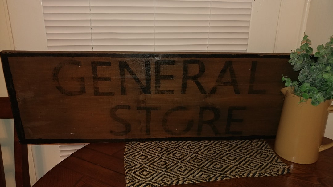 Wood Country Sign, General Store, Rustic, Hand Stenciled - Etsy