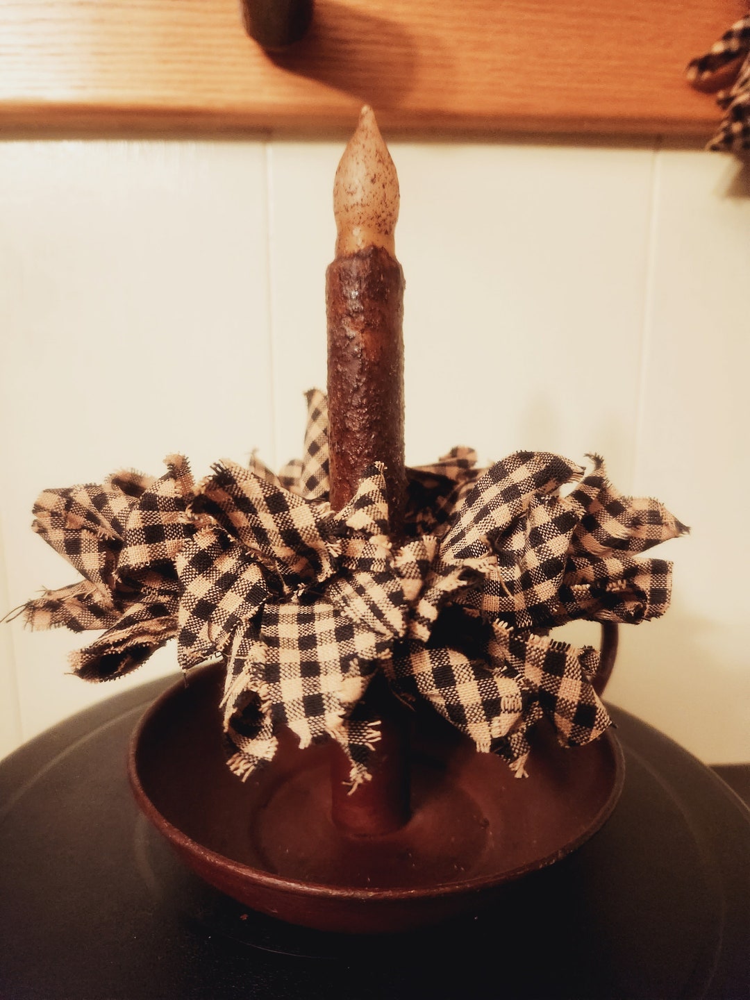 Homespun Mini Rag Wreath/country Fabric Wreath - Etsy