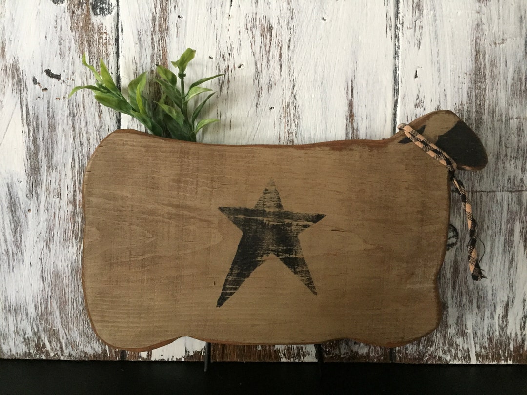 Primitive Wood Sheep Decor: Handmade Farmhouse Wall Art - Etsy