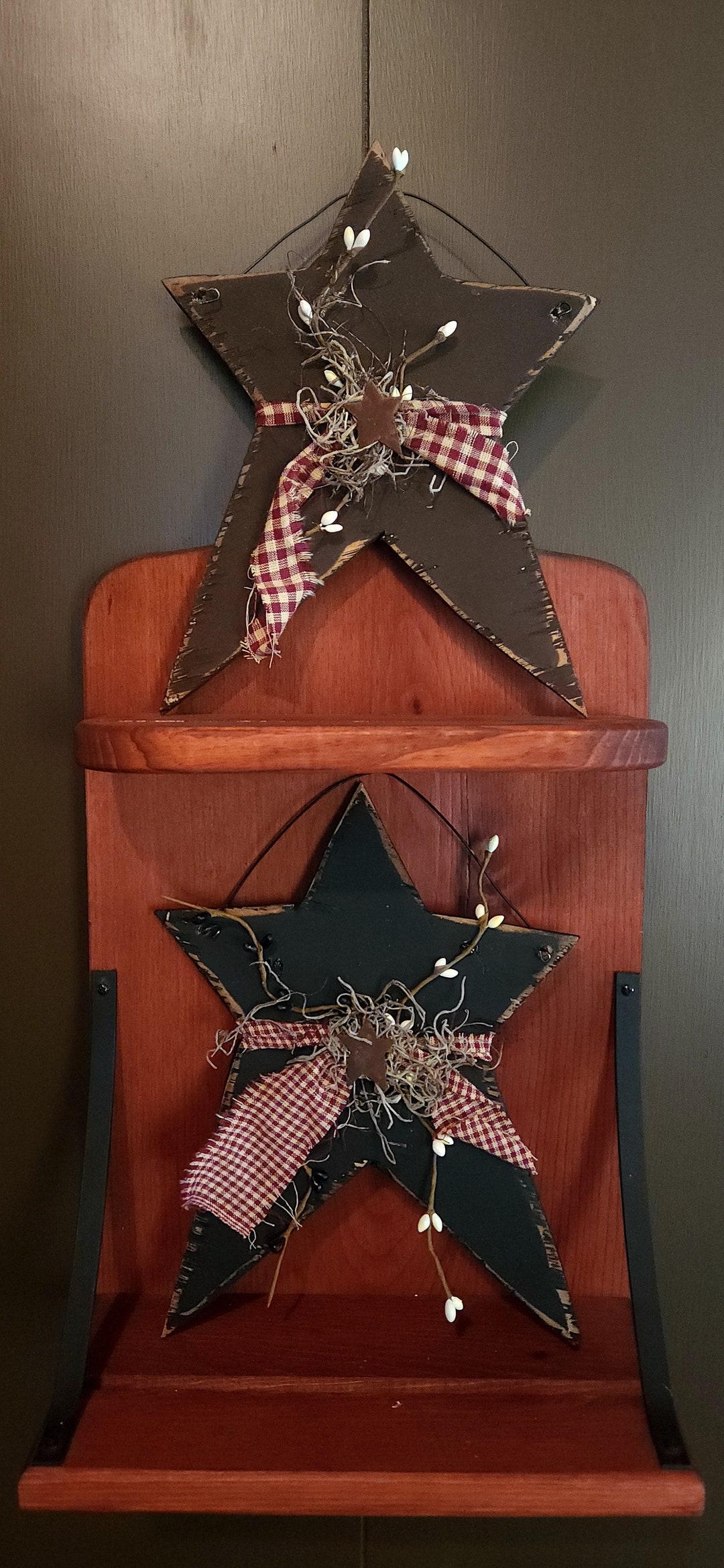 Primitive Wood Star/ Wall Hanger/ Wall Decor/ Gift for Her ... Primitive Wood Star/ Wall Hanger/ Wall Decor/ Gift for Her ...