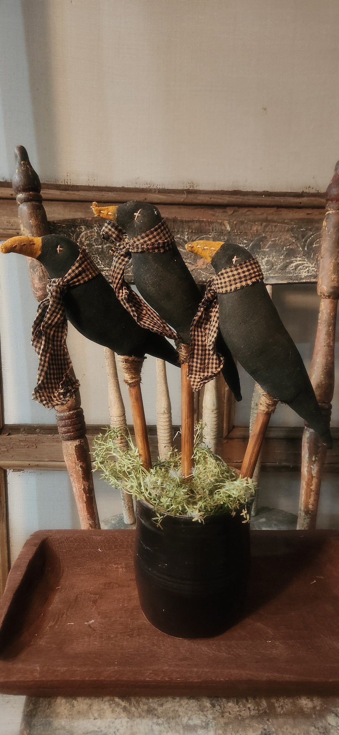 Primitive Crows on Stick - Etsy