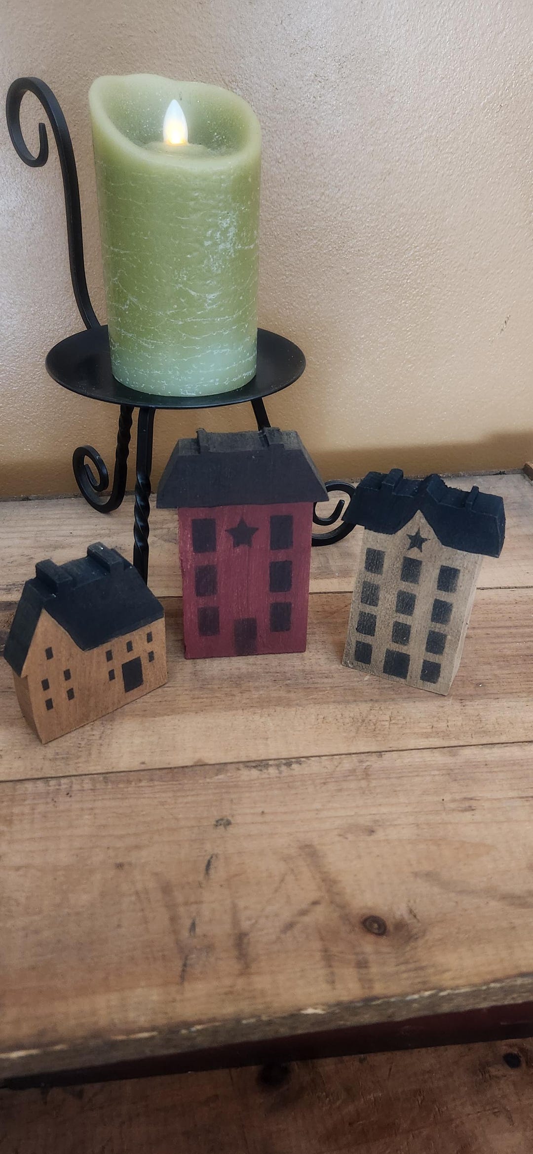 Primitive Saltbox Houses: Mini Tier Tray Decor, Set of 3 - Etsy