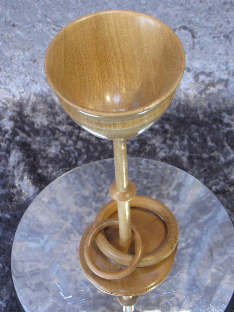 Long Stem Goblet With His and Hers Captive Rings - Etsy