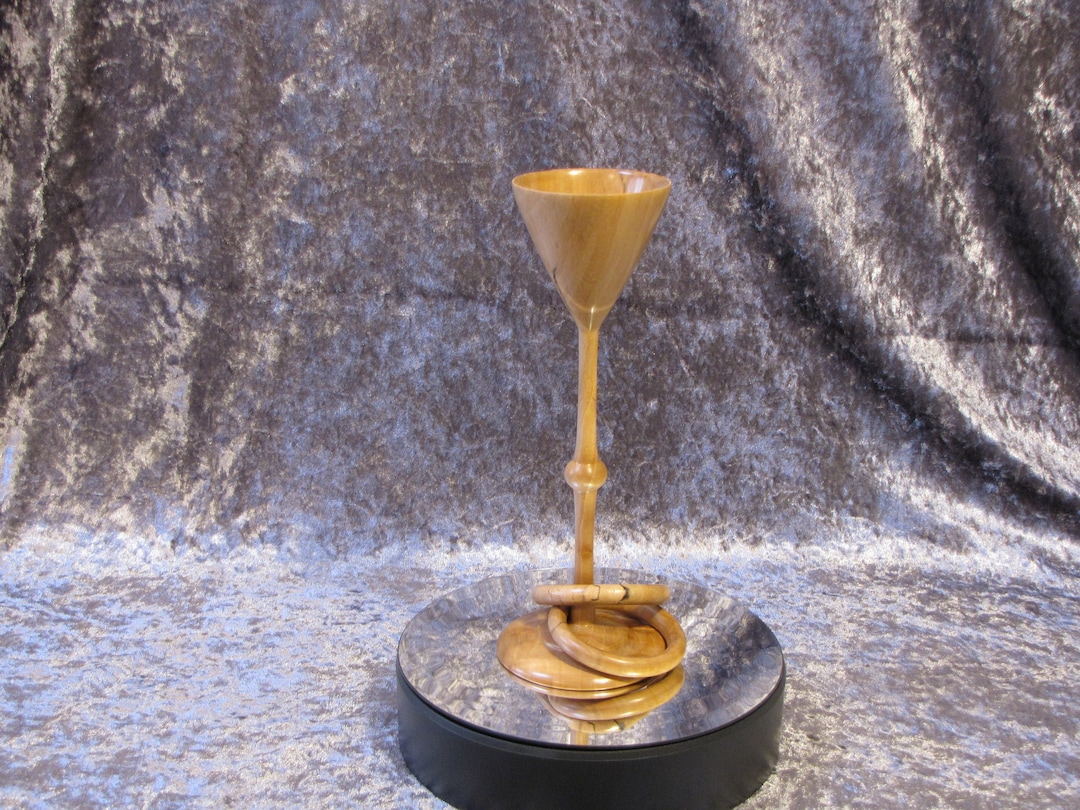 Long Stem Goblet With 2 Captive Rings - Etsy
