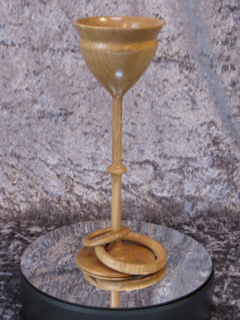 Long Stem Goblet With His and Hers Captive Rings - Etsy