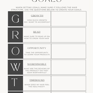 Hair Growth Goal Tracker Printables - Etsy